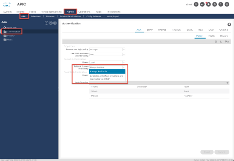ACI - Fallback Login Domain