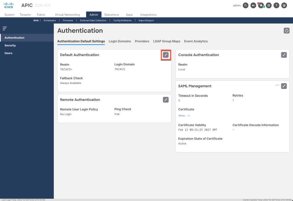 ACI - Fallback Login Domain